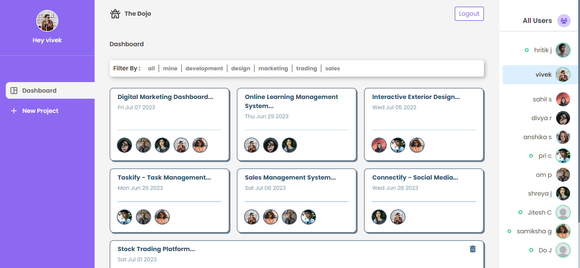 GitHub - vivek-chhabra/The-Dojo: The Dojo is a "project assigner" project that allows users to ...