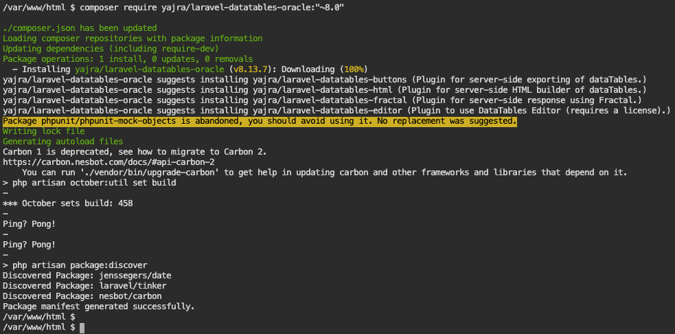 Can T Use Yajra Laravel Datatables Oracle Package In Octobercms