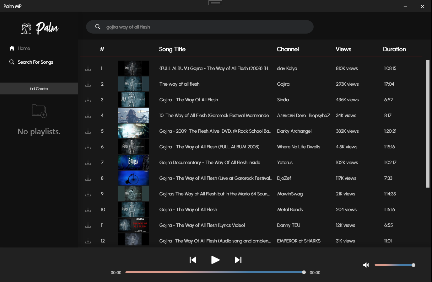 Github Aarhamhpalmplayer A Simple Music Player Built In Net Wpf And Mvvm 8404