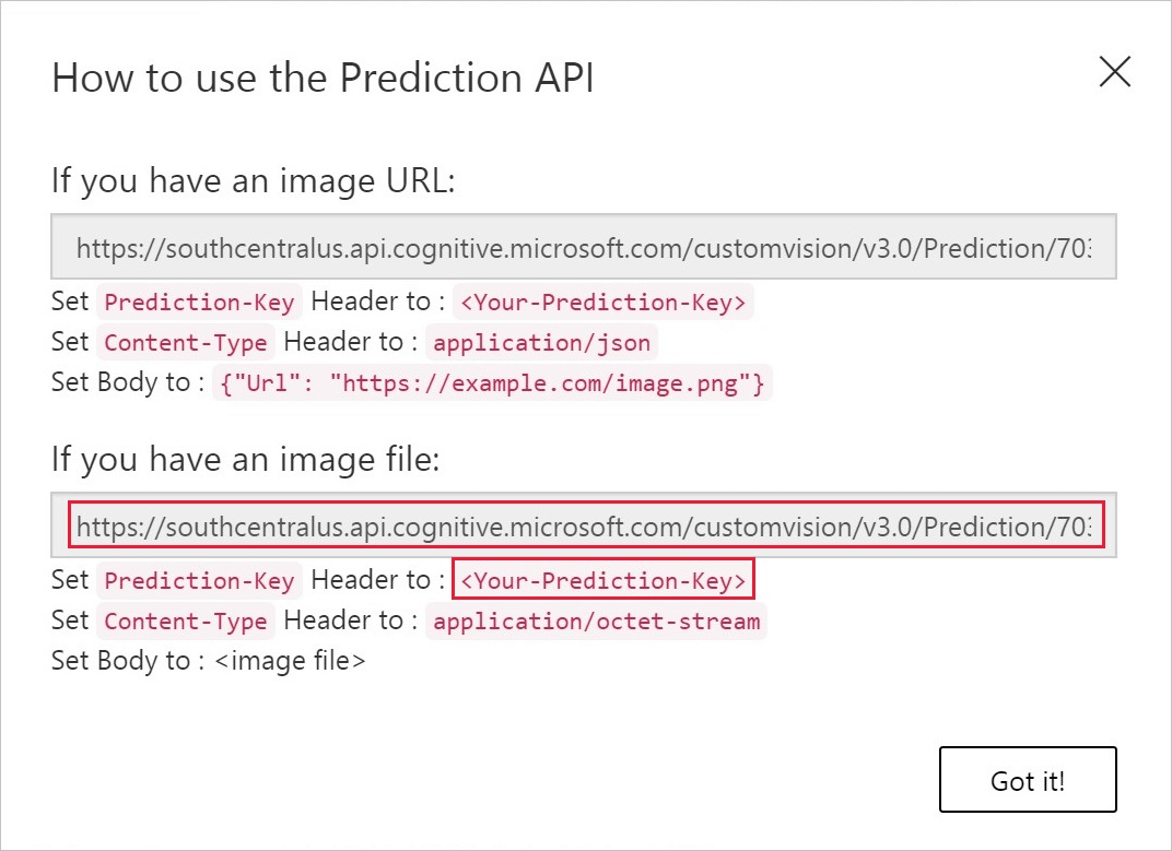 Custom Vision Training API Test: Failed! Error message: "Operation ...