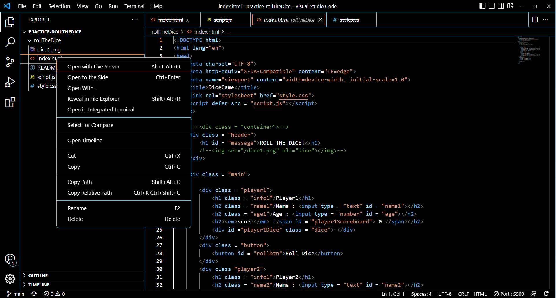 GitHub - sriparvathi/rollTheDice
