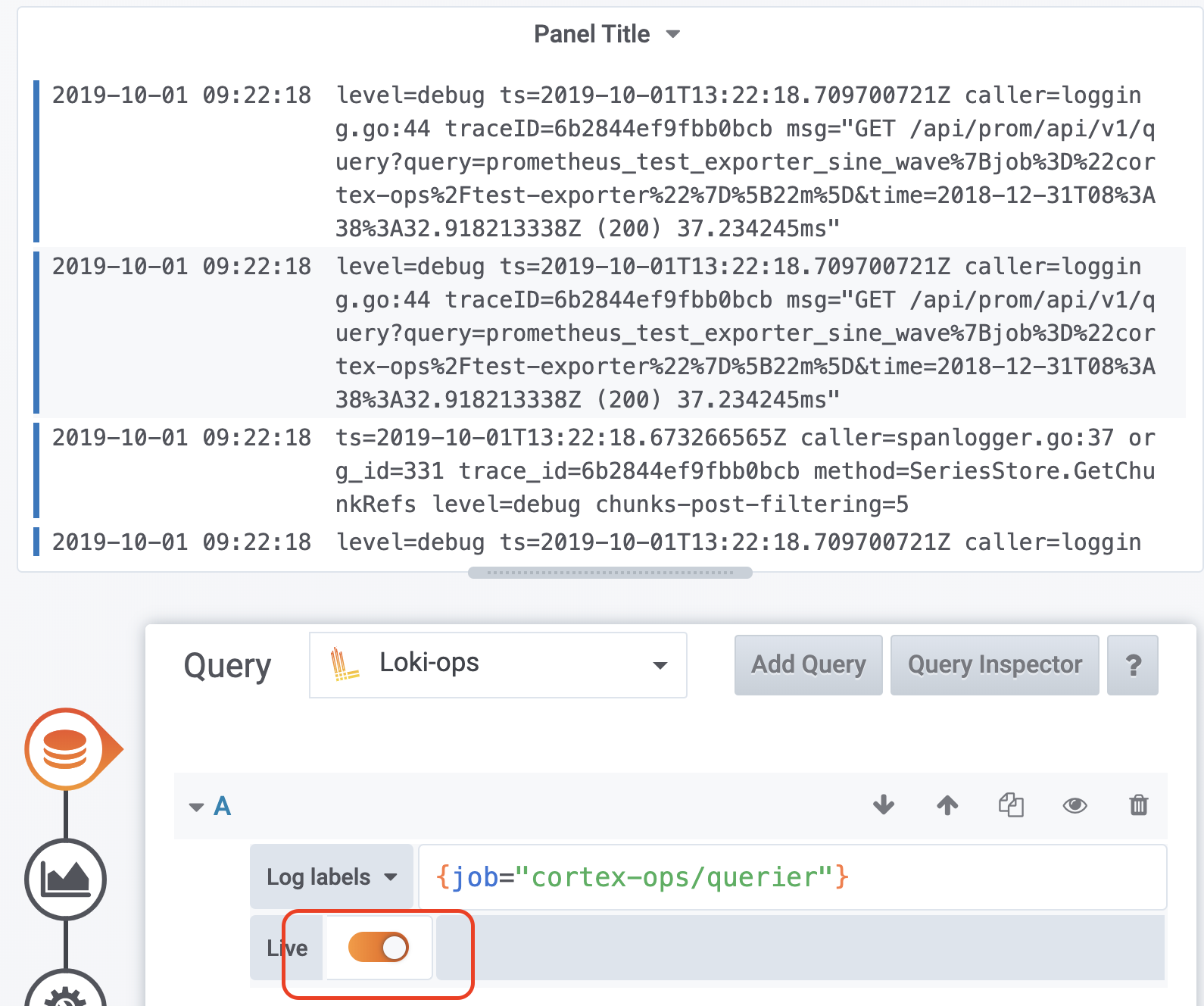 Log Panel: Selecting Live doesn't trigger a preview. · Issue #19530 ...