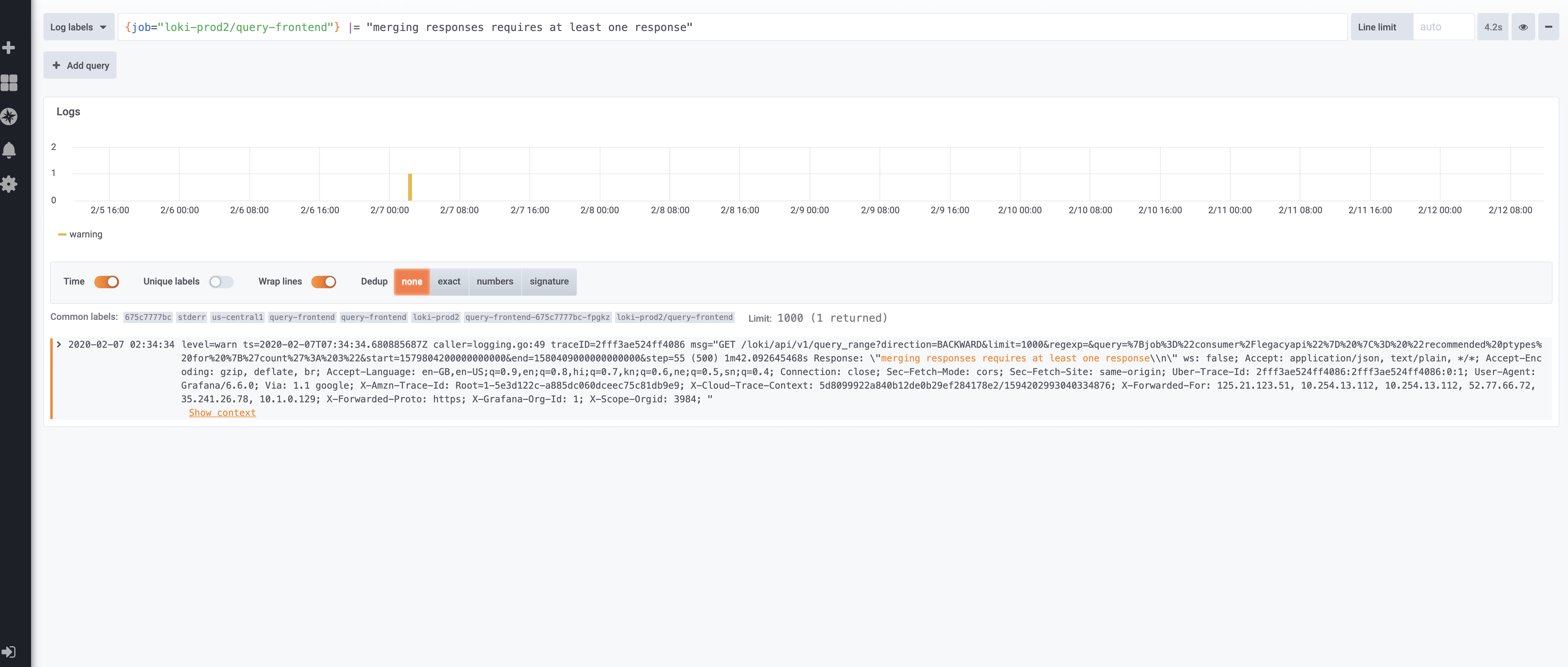 Explore unwrapped long line break the "show context" features · Issue #22126 · grafana/grafana ...