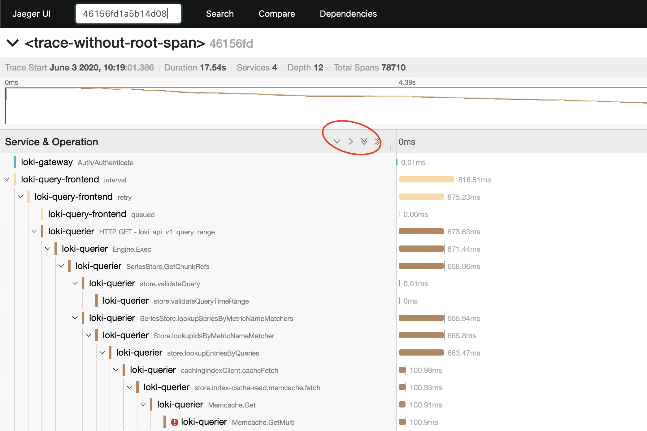 Tracing Ui Collapseuncollapse Span Button · Issue 25326 · Grafana