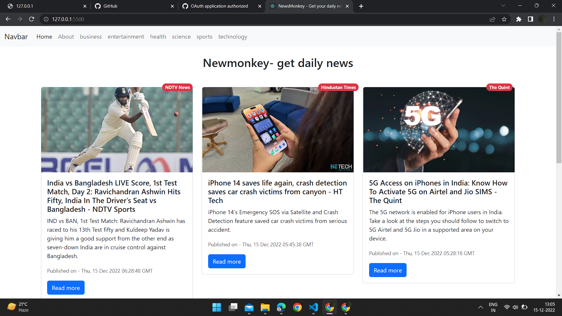 Github Shashank Bishtnewswebsite This Is A News Website Frontend Which Is Created With The