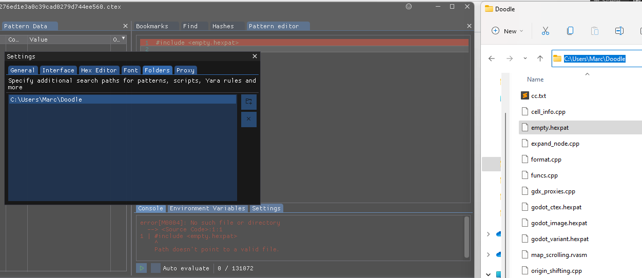 [Bug] Unable to make #include work · Issue #753 · WerWolv/ImHex · GitHub