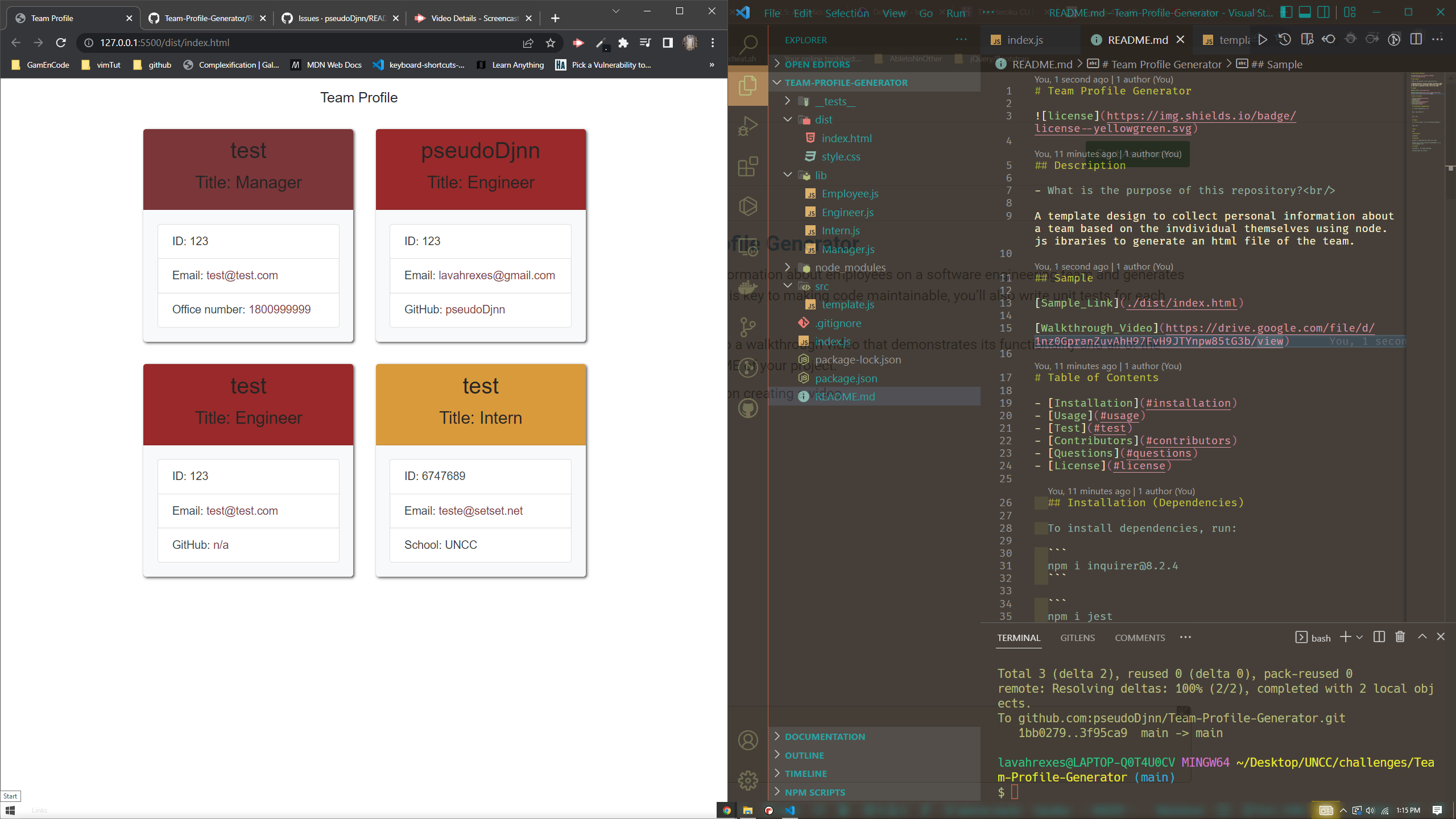 GitHub - pseudoDjnn/Team-Profile-Generator