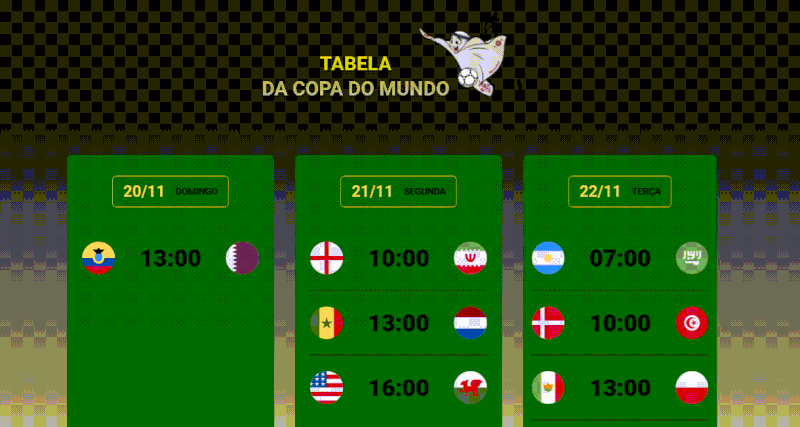 GitHub - camilamaraschin/TabelaCopaDoMundo: Projeto realizado durante a NLW da Rocketseat.