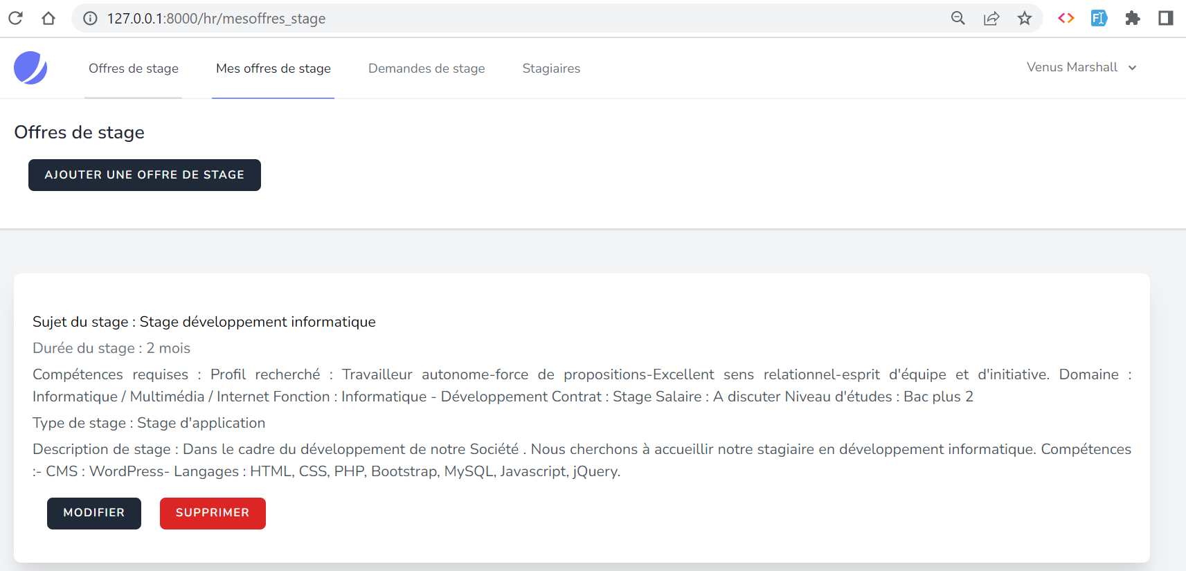 GitHub - slloane/DSIntern: Application web de gestion des demandes de stage, offres de stage et ...