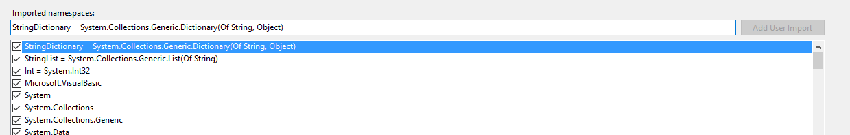 IDEA: global/shared import alias types. · Issue #158 · dotnet/vblang · GitHub