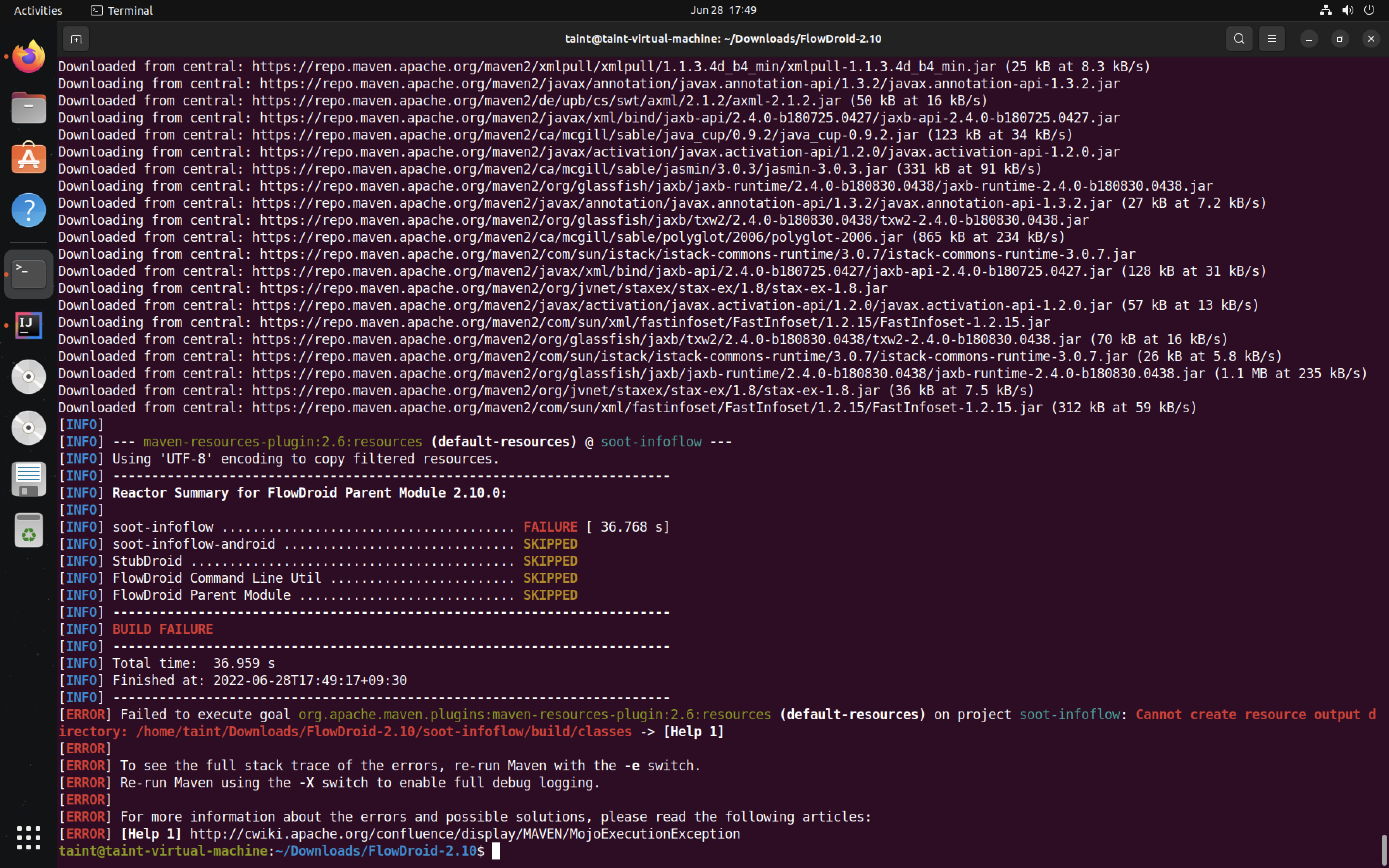 Error while installing FlowDroid · Issue #489 · secure-software-engineering/FlowDroid · GitHub