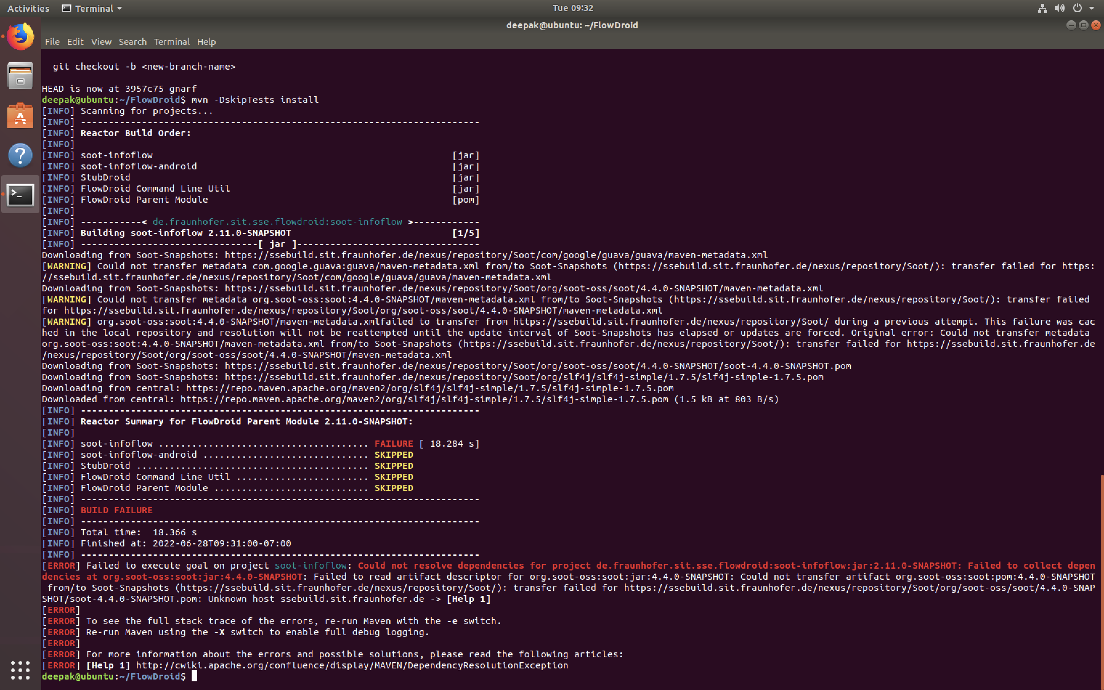 Error while installing FlowDroid · Issue #489 · secure-software-engineering/FlowDroid · GitHub