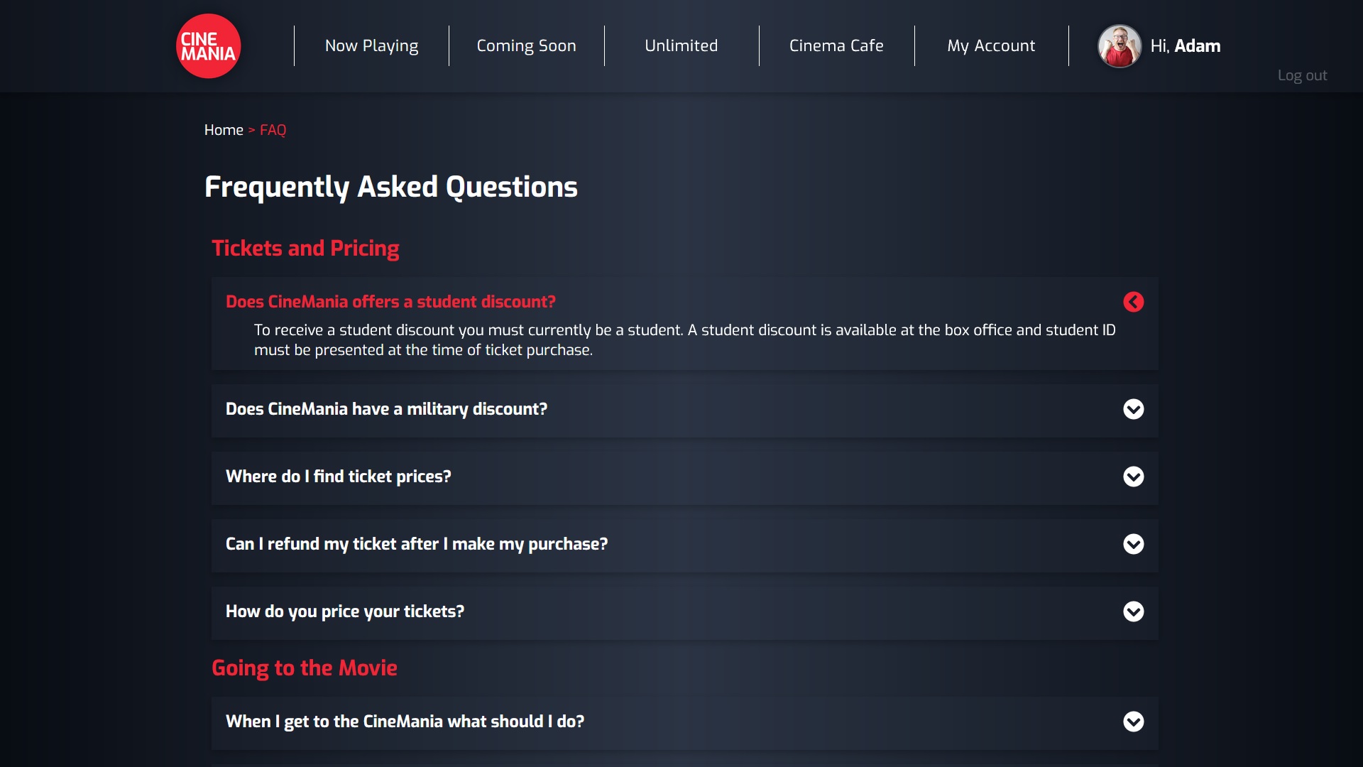 GitHub - Double-w-B/cinema-REACT: Front-end web application. The main concept is to make a ...