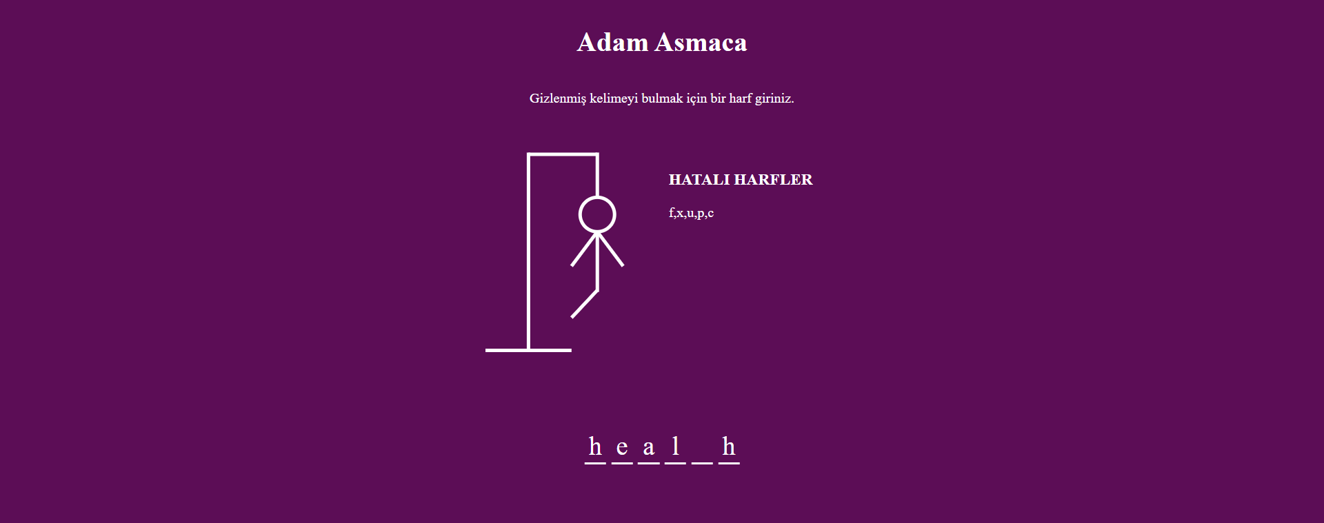 GitHub - ozgeerkskn/Hangman: Hangman game developed with Javascript