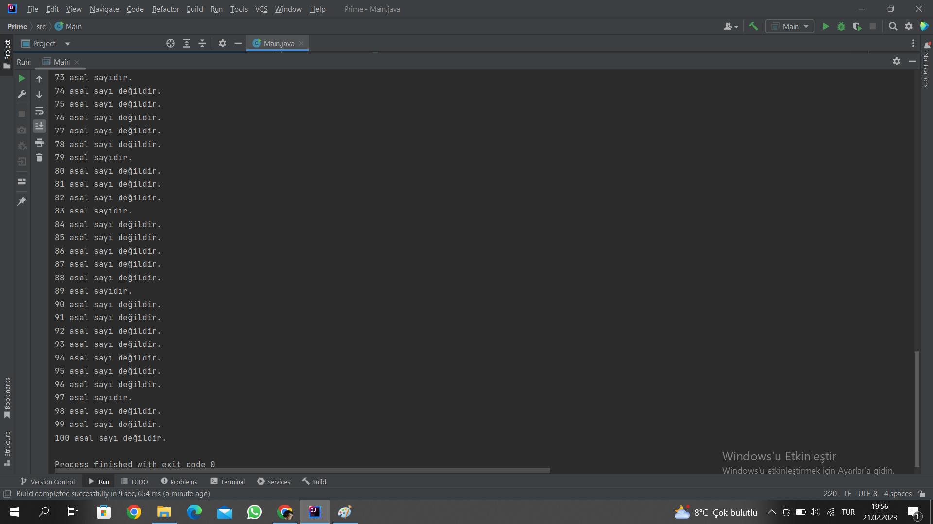 GitHub - ozgeerkskn/primeNumbers: Program to show if numbers from 1 to 100 are prime numbers.