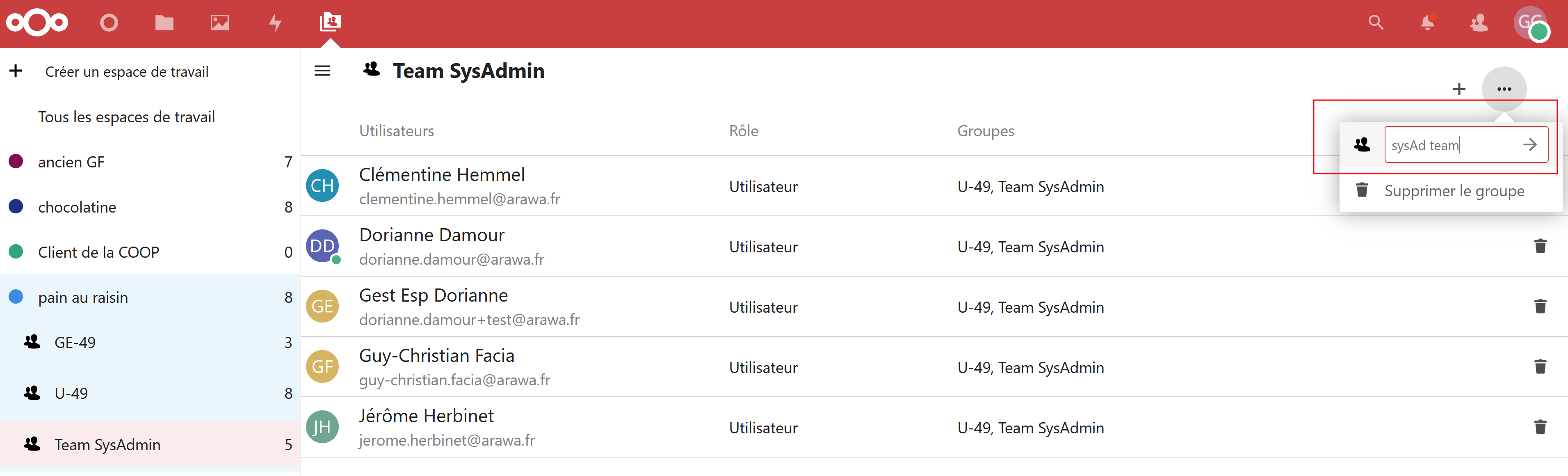 Convert group folder into a workspace : rename a group doesn't work · Issue #639 · arawa ...
