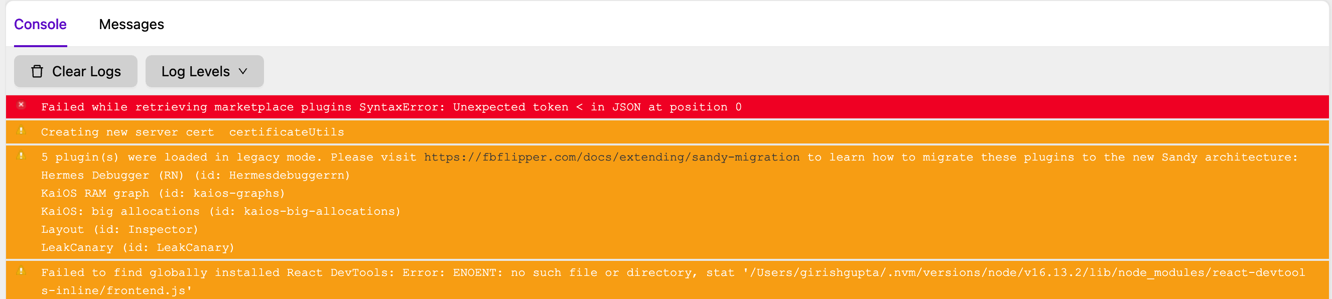 Plugin manager: empty install plugin tab · Issue #3752 · facebook/flipper · GitHub
