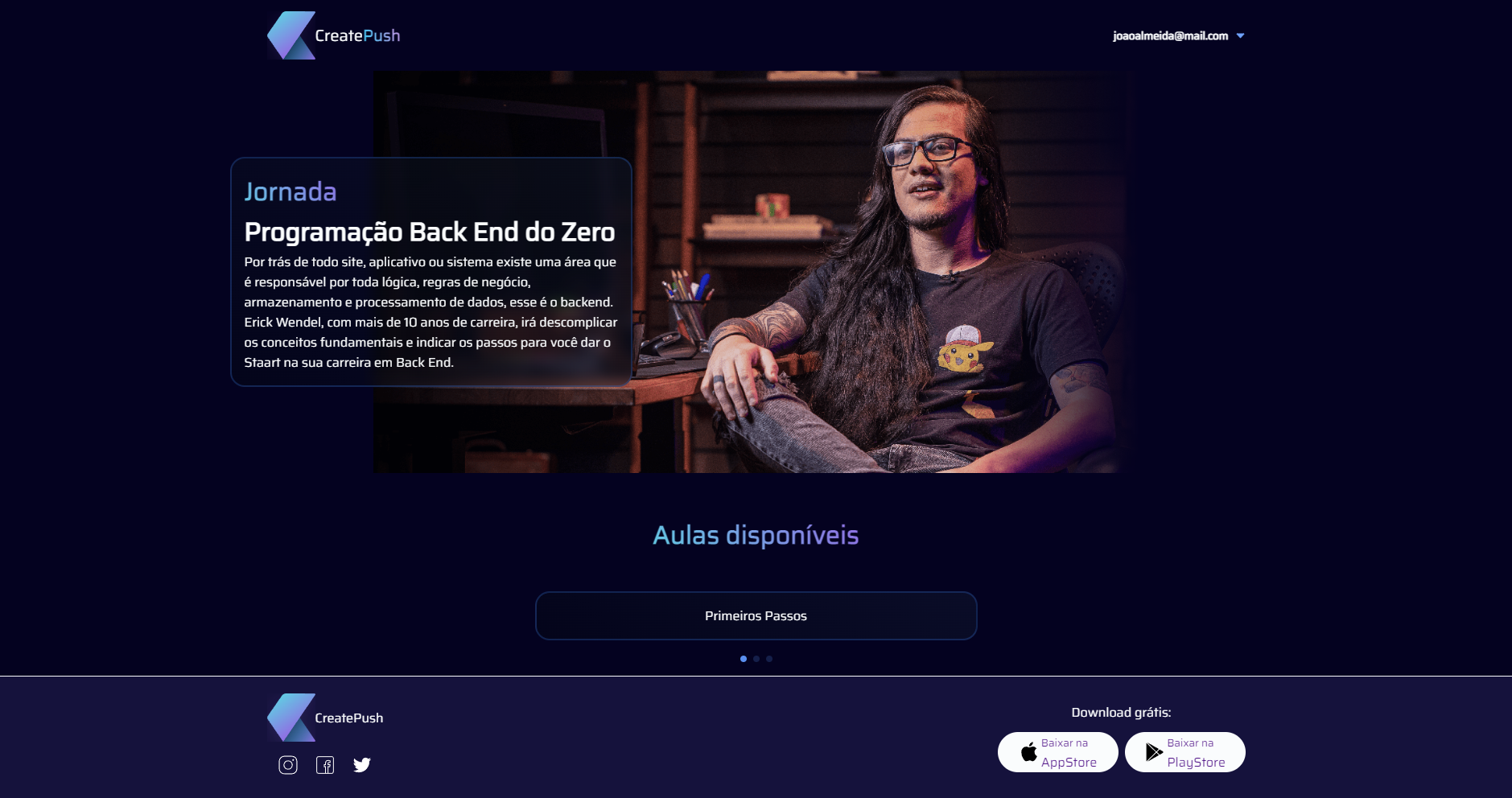 GitHub - PetrusBorges/Projeto-Final-Front-End-Staart: CreatePUSH é uma plataforma de cursos que ...
