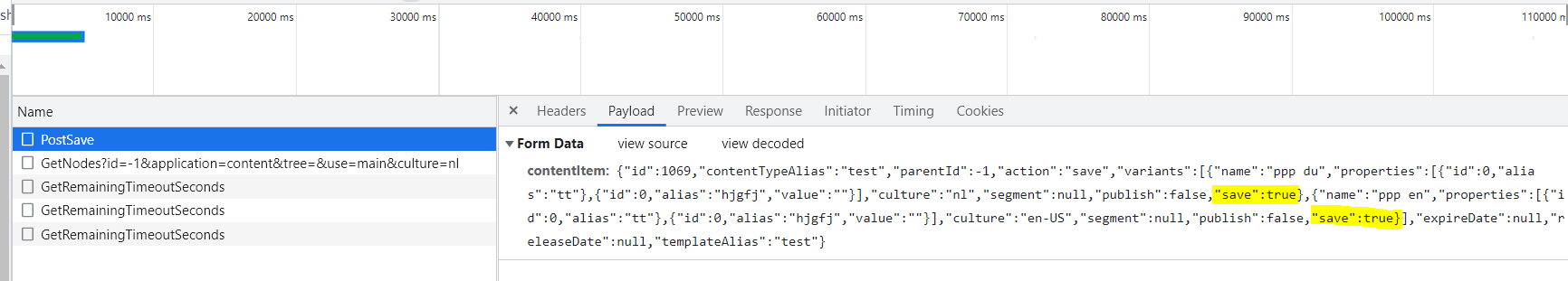Clicking on the save button in multi lingual site shows a save message ...