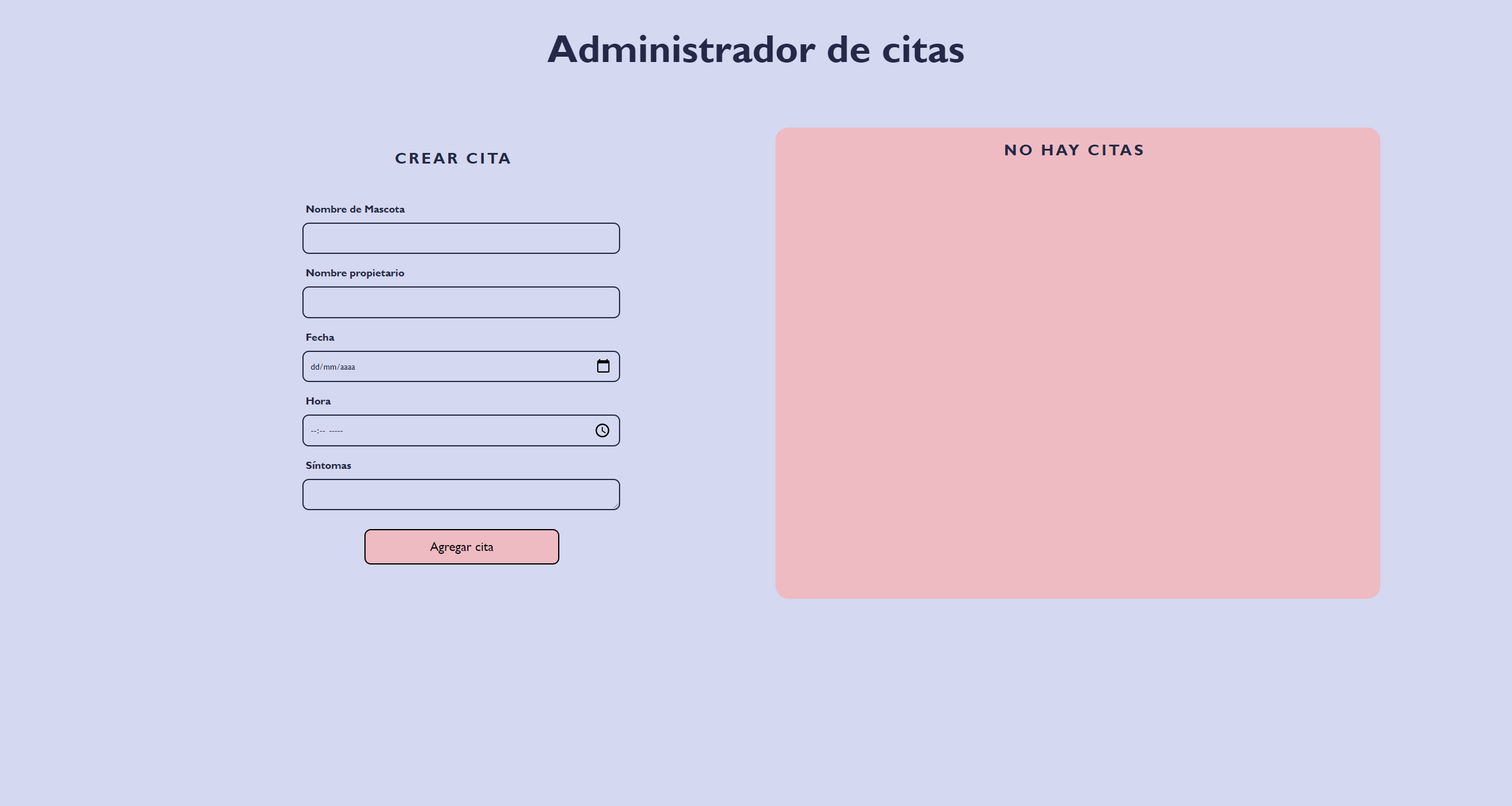GitHub - lSaySayl/React-Administrador-Citas: Aplicación simple de React que administra citas ...