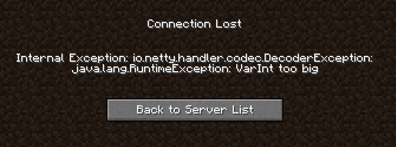 Invalid VarInt or VarInt too large · Issue #609 · mircokroon/minecraft-world-downloader · GitHub