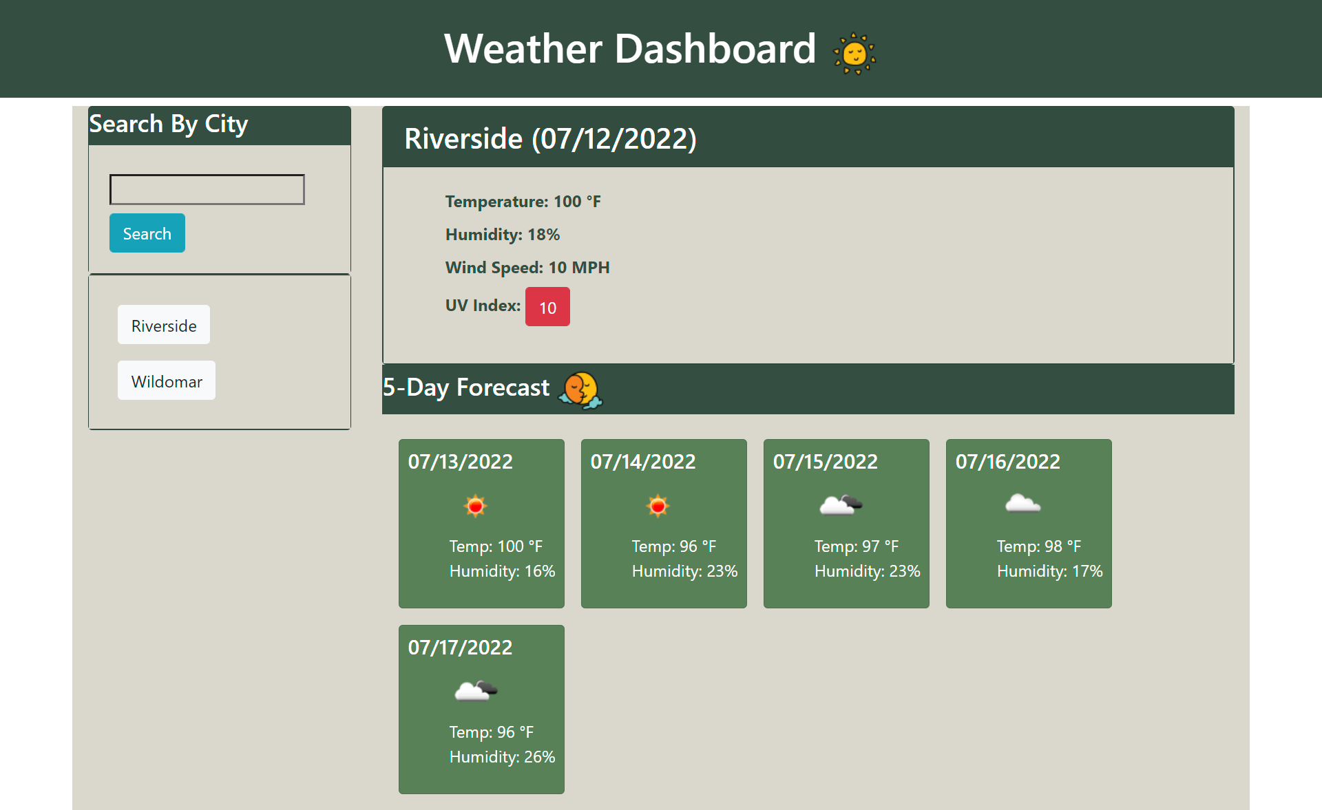 GitHub - Celeste3140/Weather-Dashboard