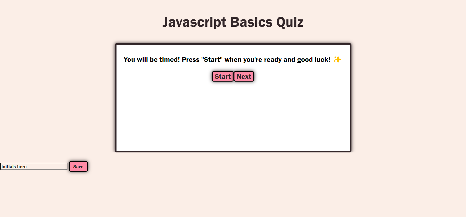GitHub - Celeste3140/Javascript-quiz: Time quiz on fundamental Javascript code