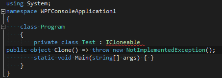 Implement interface quick fix does not add class brackets for nested ...