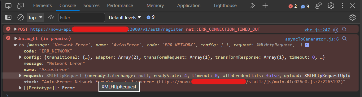 🐛 Bug Report Getting Network Error During Signup When Deployed Via Helm Chart · Issue 4610