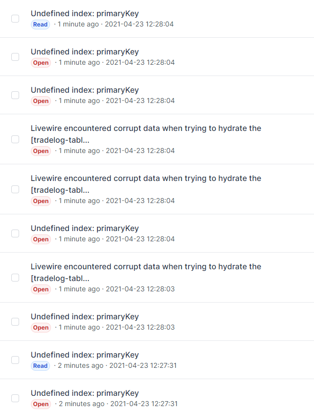 Undefined Index Showsearch And Primarykey · Issue 227 · Rappasoftlaravel Livewire Tables · Github