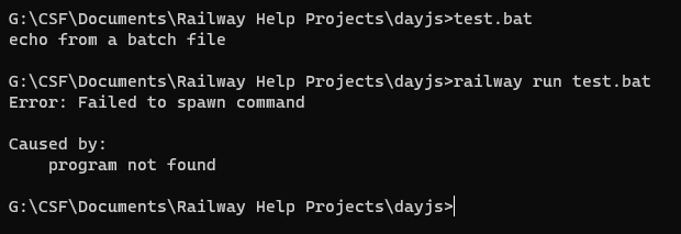 `railway run` can't run batch files · Issue #386 · railwayapp/cli · GitHub