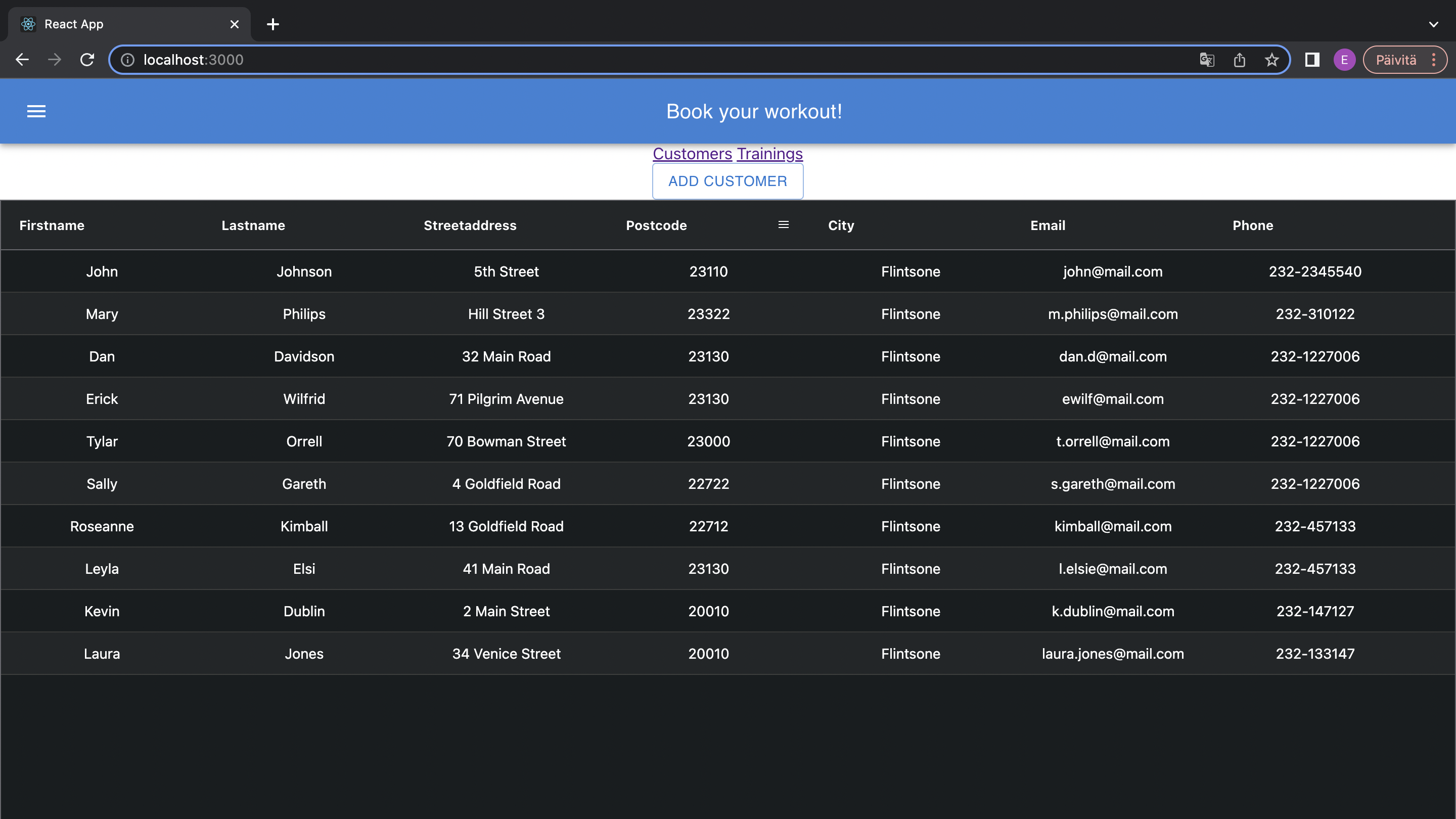 GitHub - emmastude/Personaltrainer