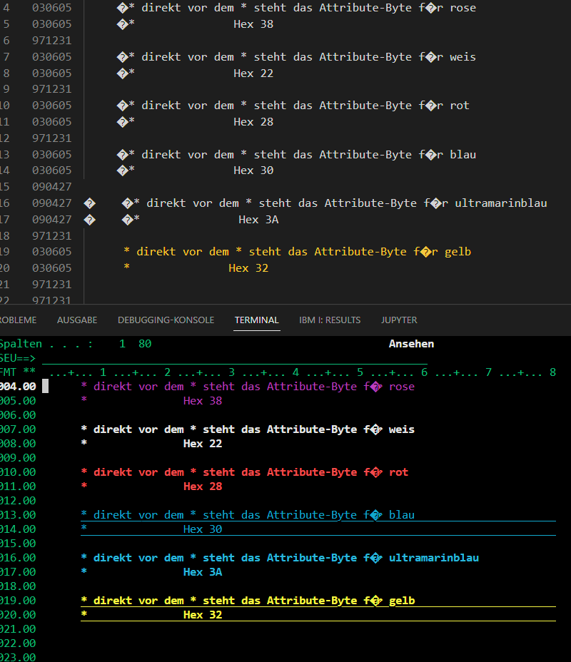 Unable to open member with "color codes" · Issue #450 · codefori/vscode-ibmi · GitHub