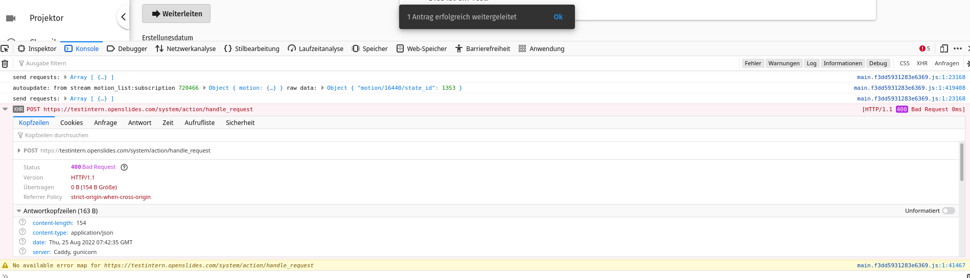 Forwarding of motions didn't work · Issue #1529 · OpenSlides/openslides-client · GitHub