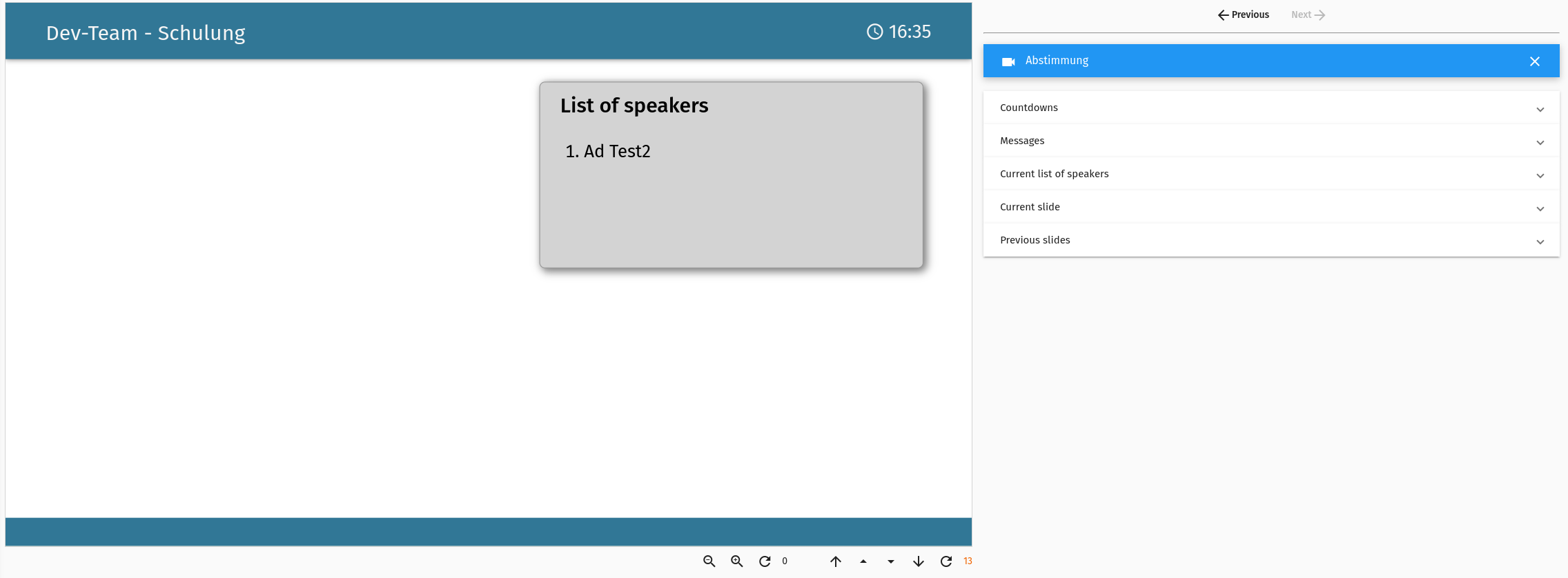 overlay of the current list of speakers could be moved up and down on the projector · Issue ...