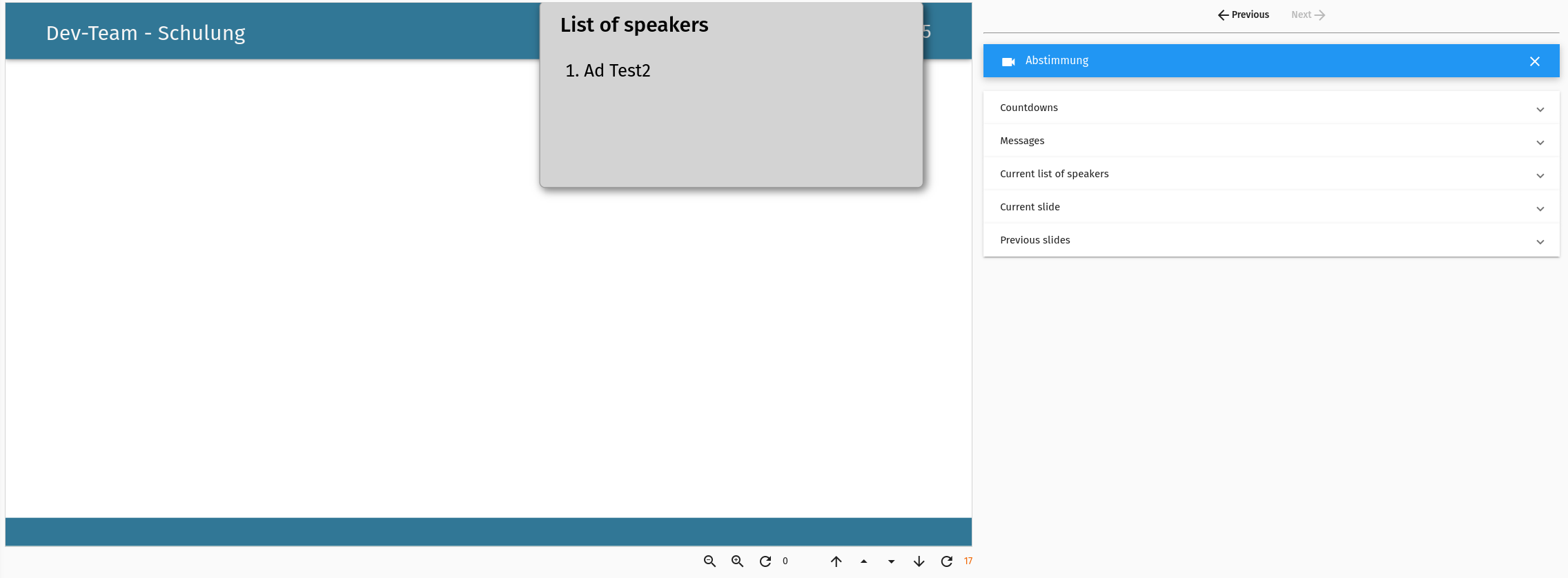 overlay of the current list of speakers could be moved up and down on the projector · Issue ...