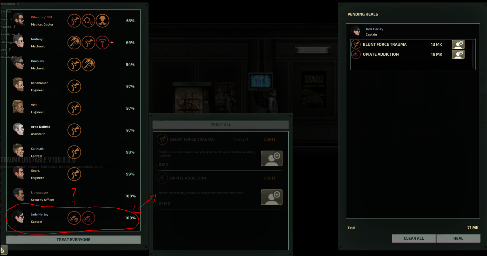 [Factions] Outpost Clinic healing shows inconsistent afflictions · Issue #10649 · FakeFishGames ...