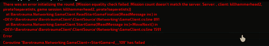 [Factions] Mass disconnect at the end of rounds (P2P server, "mission equality check failed ...