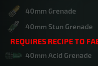 40mm Acid Grenade icon is horizontal whilst every other 40mm grenade is ...