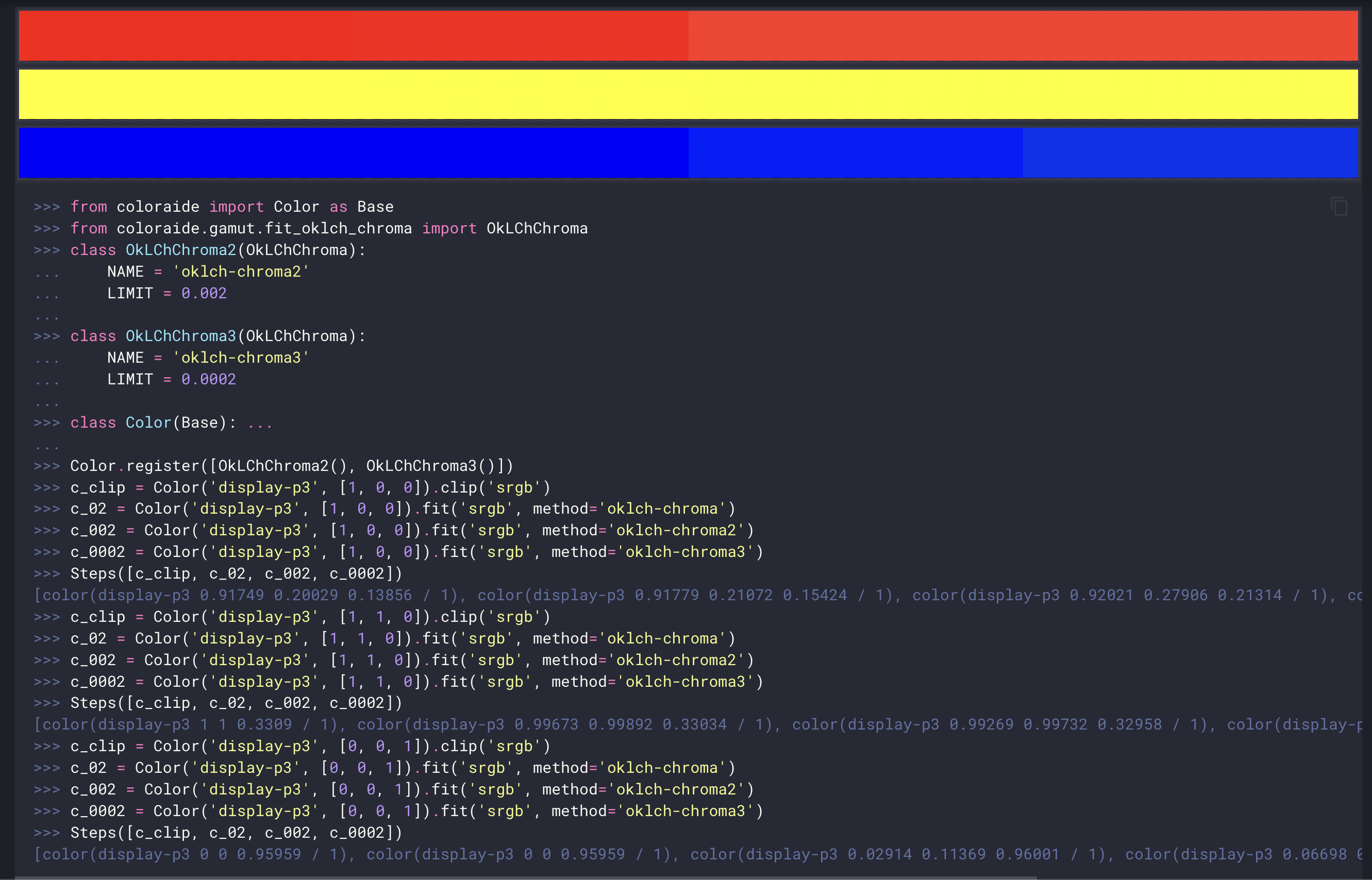[css-color-4] Gamut mapping algorithm result in visible difference to actual gamut limit · Issue ...