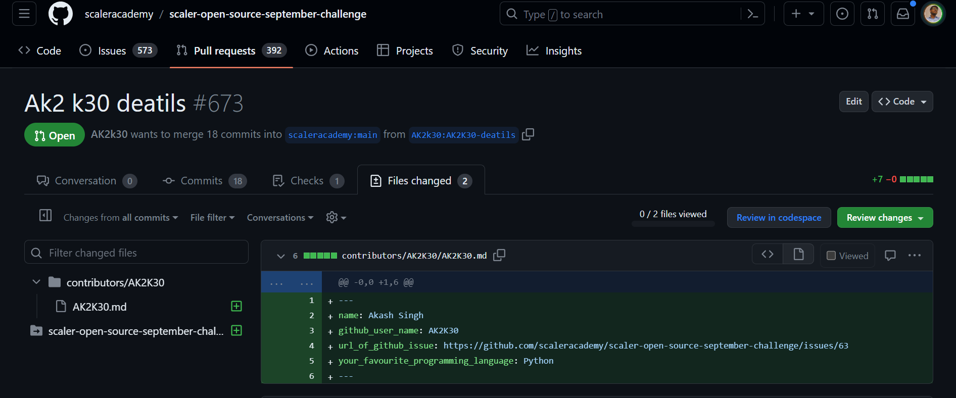 Challenge #13: Akash Singh · Issue #63 · scaleracademy/scaler-open-source-september-challenge ...