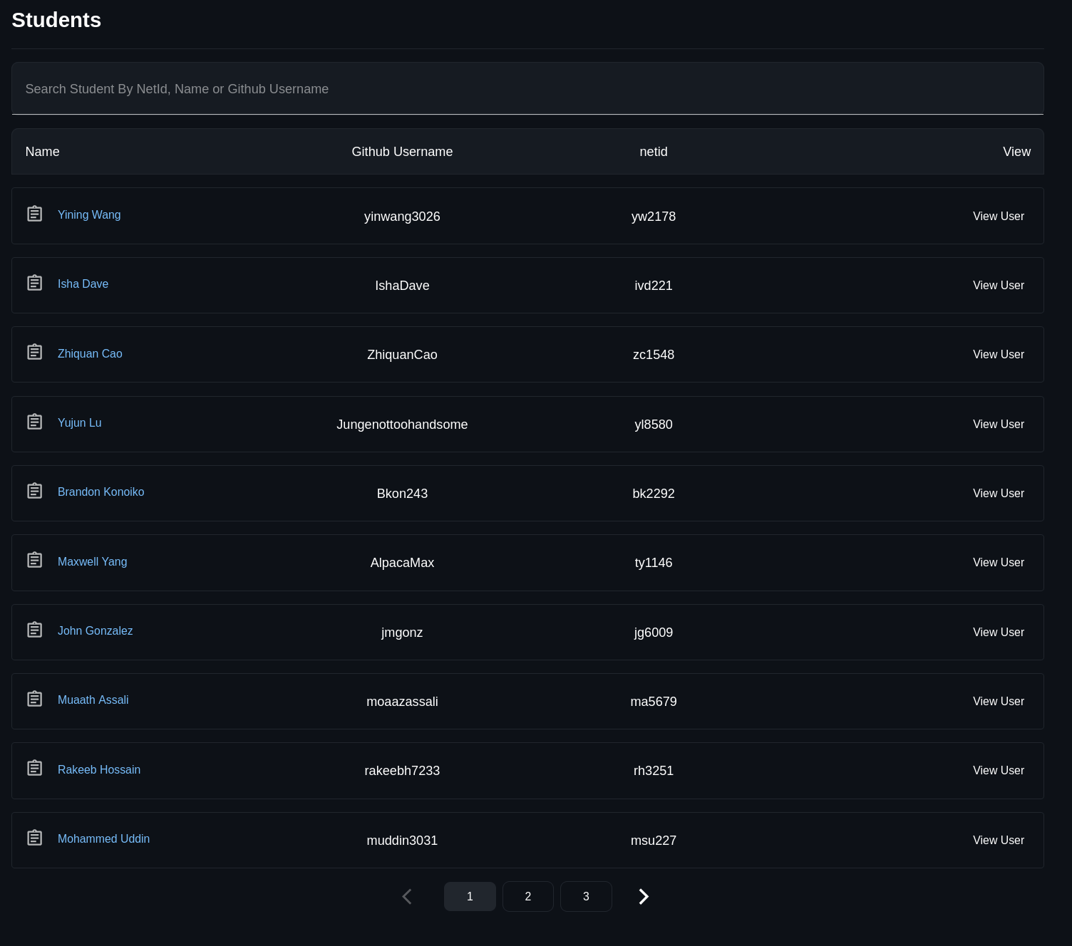 CHG Super Users Page to new components · Issue #368 · AnubisLMS/Anubis · GitHub