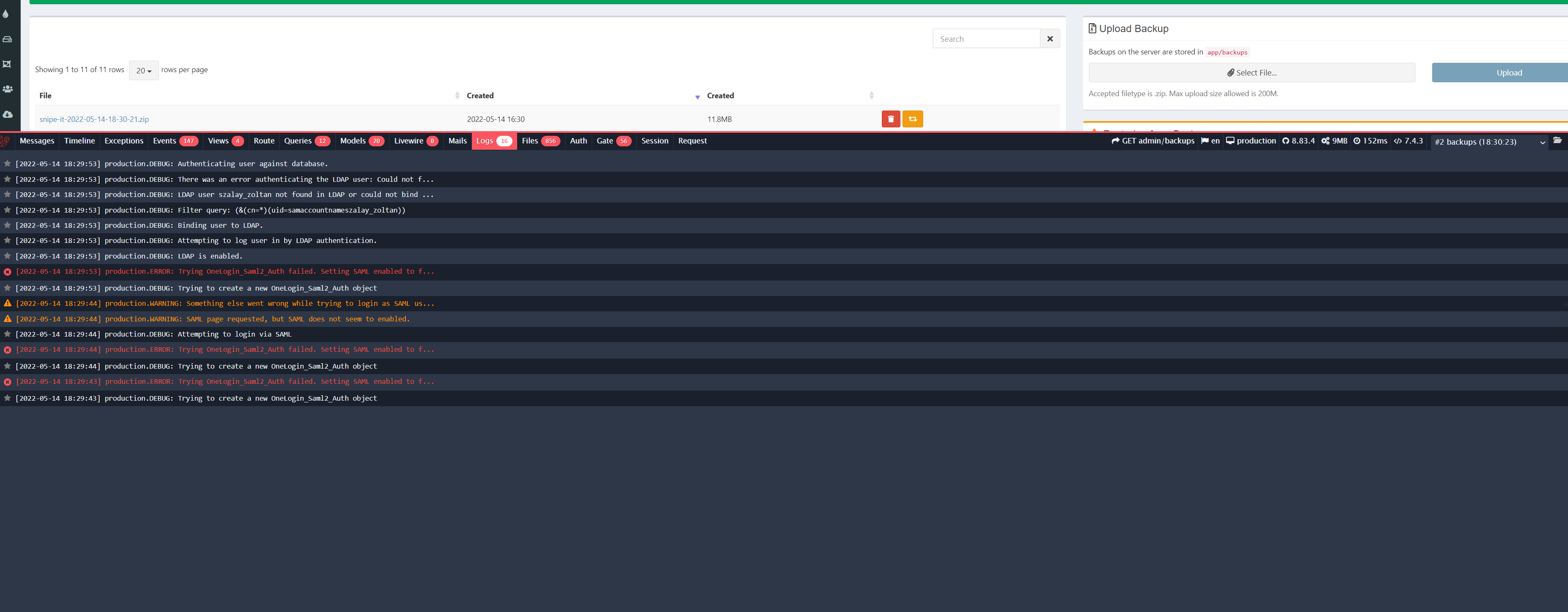 v6 - Upload backup button remains disabled · Issue #11074 · snipe/snipe-it · GitHub