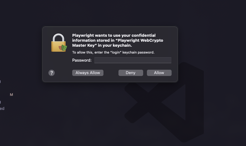 [question] Webkit Webcrypto Pop Up · Issue 17976 · Microsoft Playwright · Github