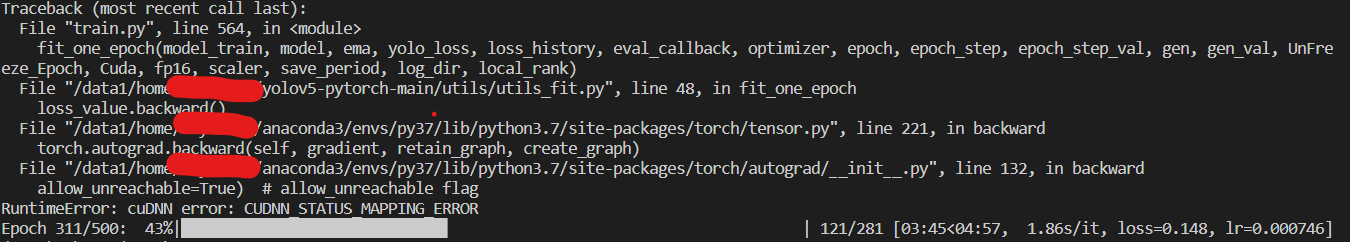 大佬们，我每次训练几个epoch之后，会出现这种报错，这会是什么原因造成的呢？ · Issue #63 · bubbliiiing/yolov5-pytorch · GitHub
