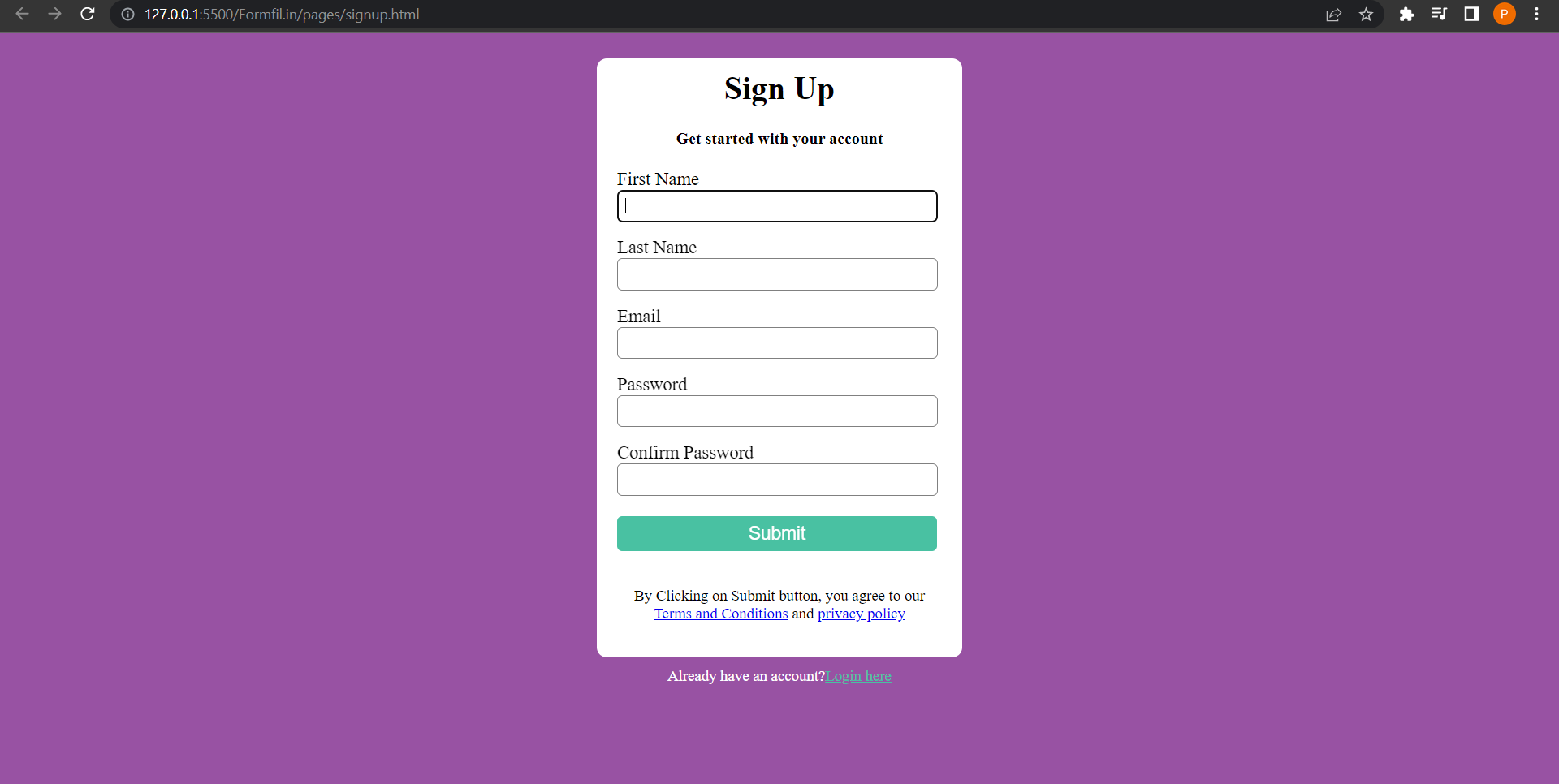 Create Sign Up & login Page and link them · Issue #7 · codervivek5 ...