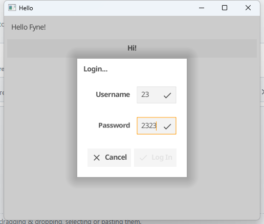 Dialog form validation has passed, but submit button is not available. · Issue #4147 · fyne-io ...