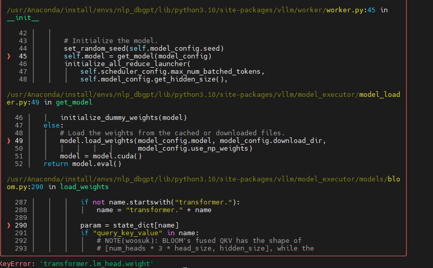 Keyerror Transformerlmheadweight · Issue 508 · Vllm Projectvllm · Github