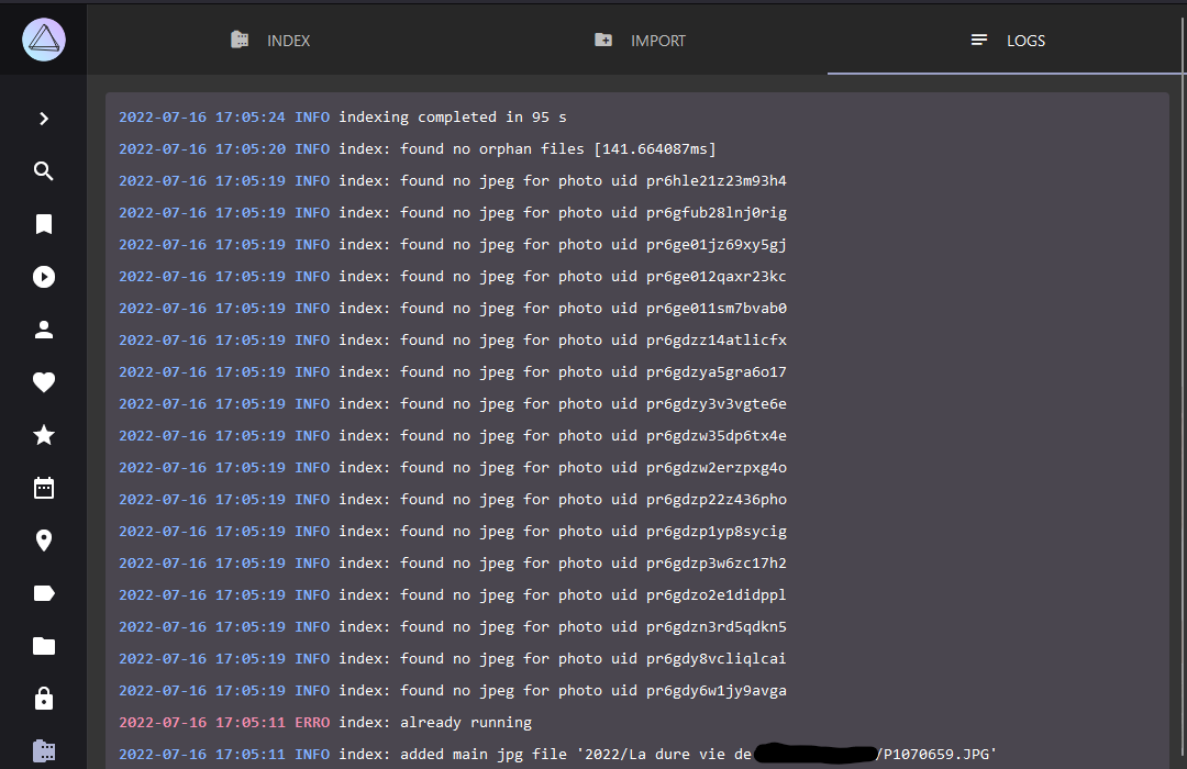 ERRO index: already running · Issue #2522 · photoprism/photoprism · GitHub