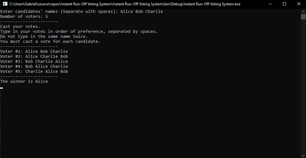 GitHub - ARandomBoiIsMe/Instant-Runoff-Voting: A simple CLI application to run an election using ...